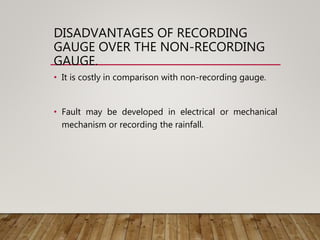 Topic1 >Illustration of various types of rain-gauges.,,2> Advantaged ...