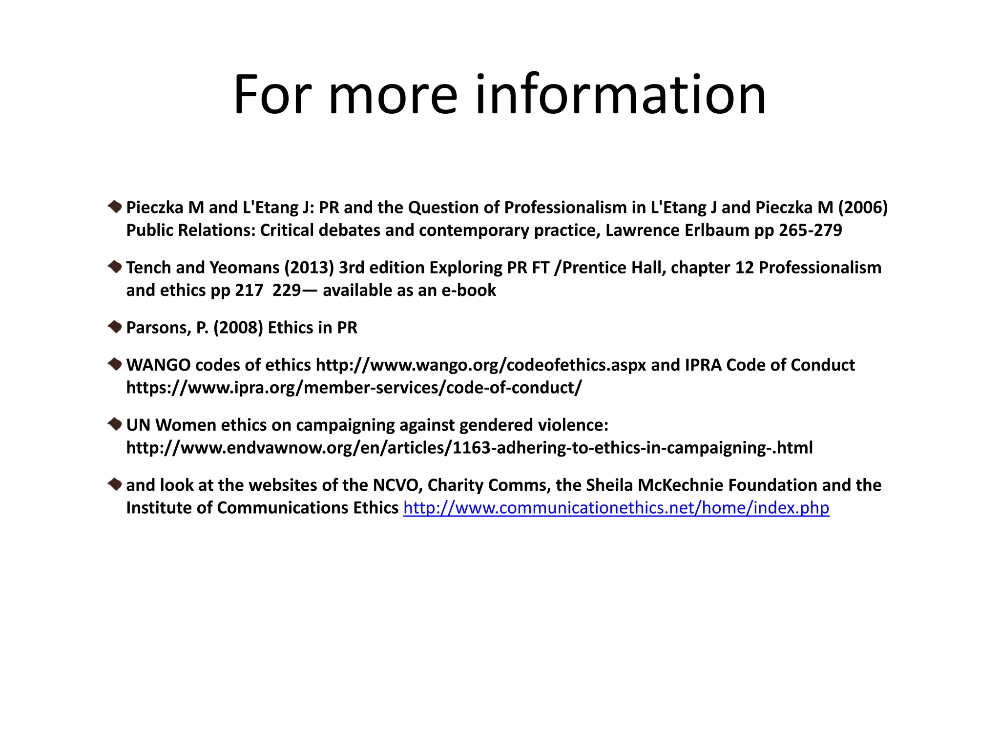 Ethics and Professionalisation - | PPTX