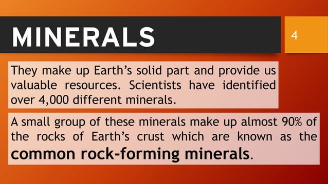 Minerals / Common Rock-forming Minerals and their Physical and Chemical ...