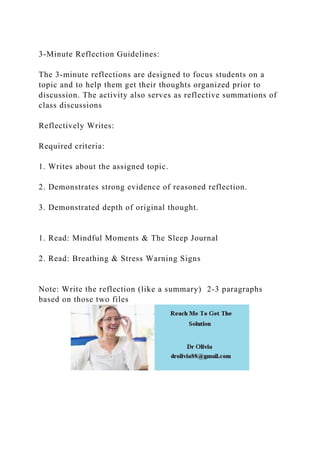 3-Minute Reflection Guidelines The 3-minute reflections are des.docx
