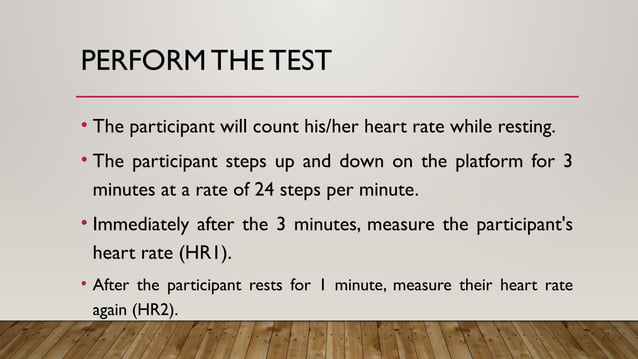 3-minute step test for physical education | PPTX | Heart and ...