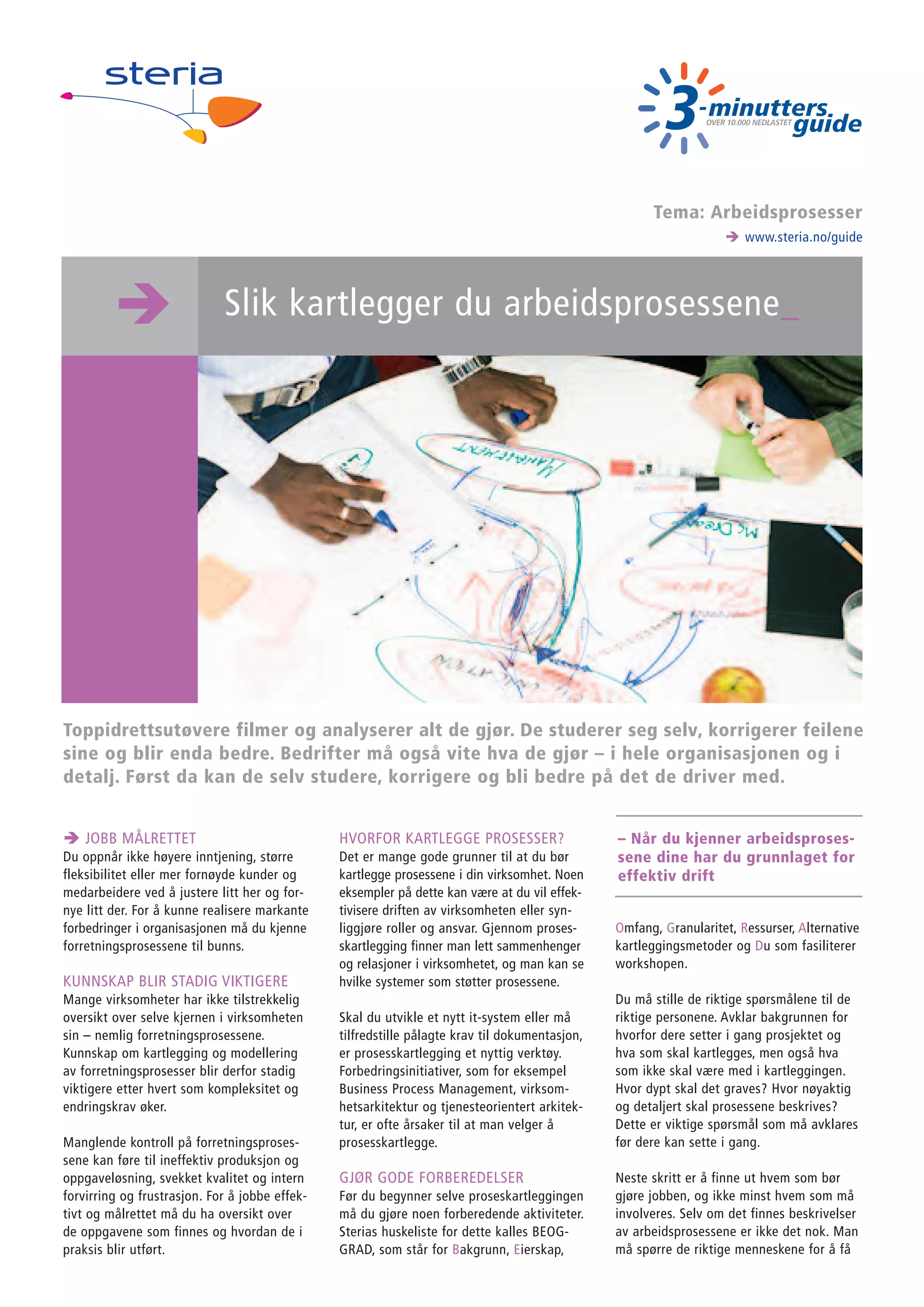 Slik kartlegger du arbeidsprosessene _ 3-minutters guide | PDF