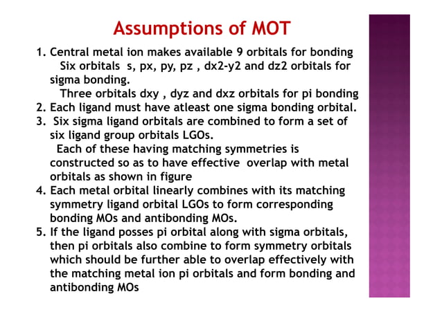 The MOT - Molecular orbital theory. pdff | PDF | Chemistry | Science