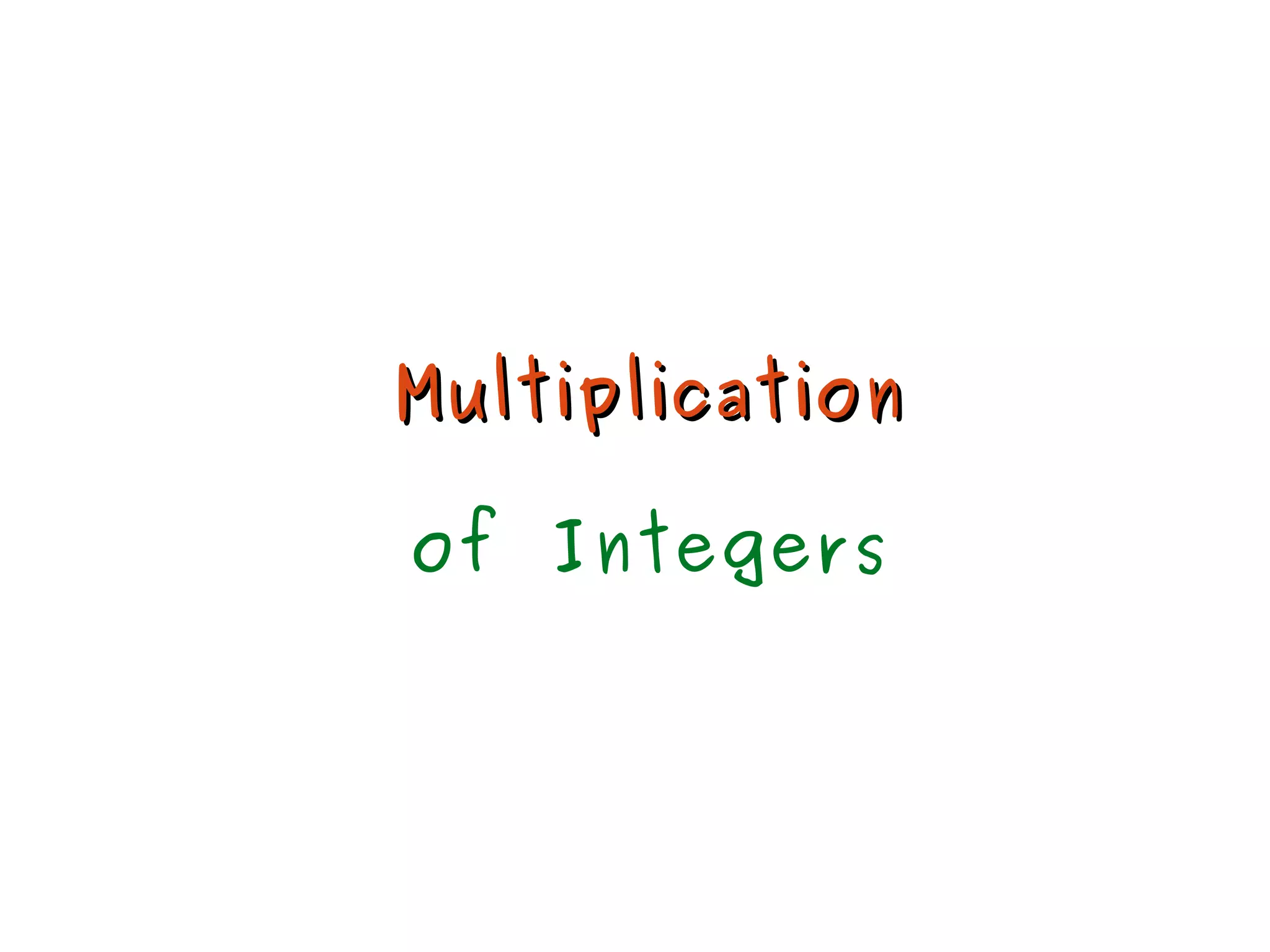 Multiplication of Integers | ODP