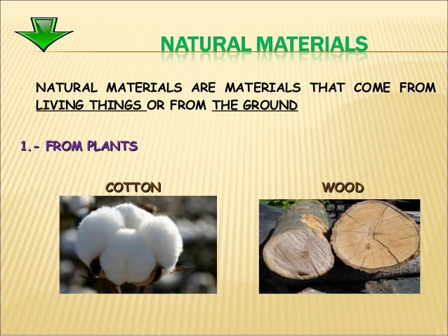 natural manufactured materials