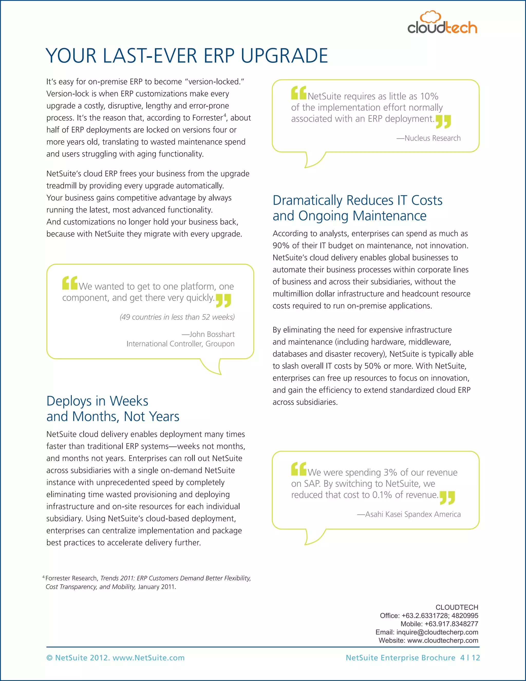NetSuite Enterprise Brochure | PDF