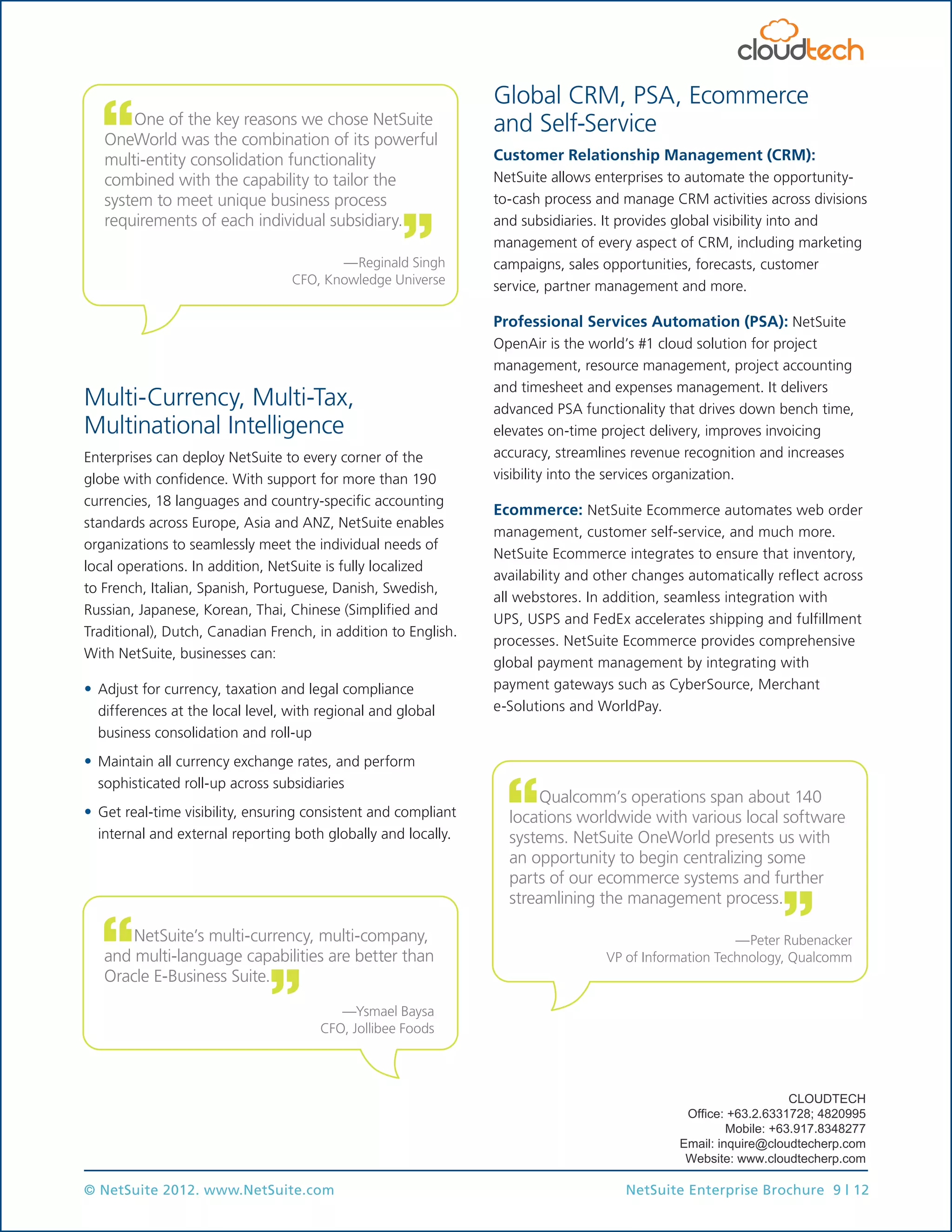 NetSuite Enterprise Brochure | PDF