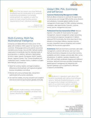 NetSuite Enterprise Brochure | PDF