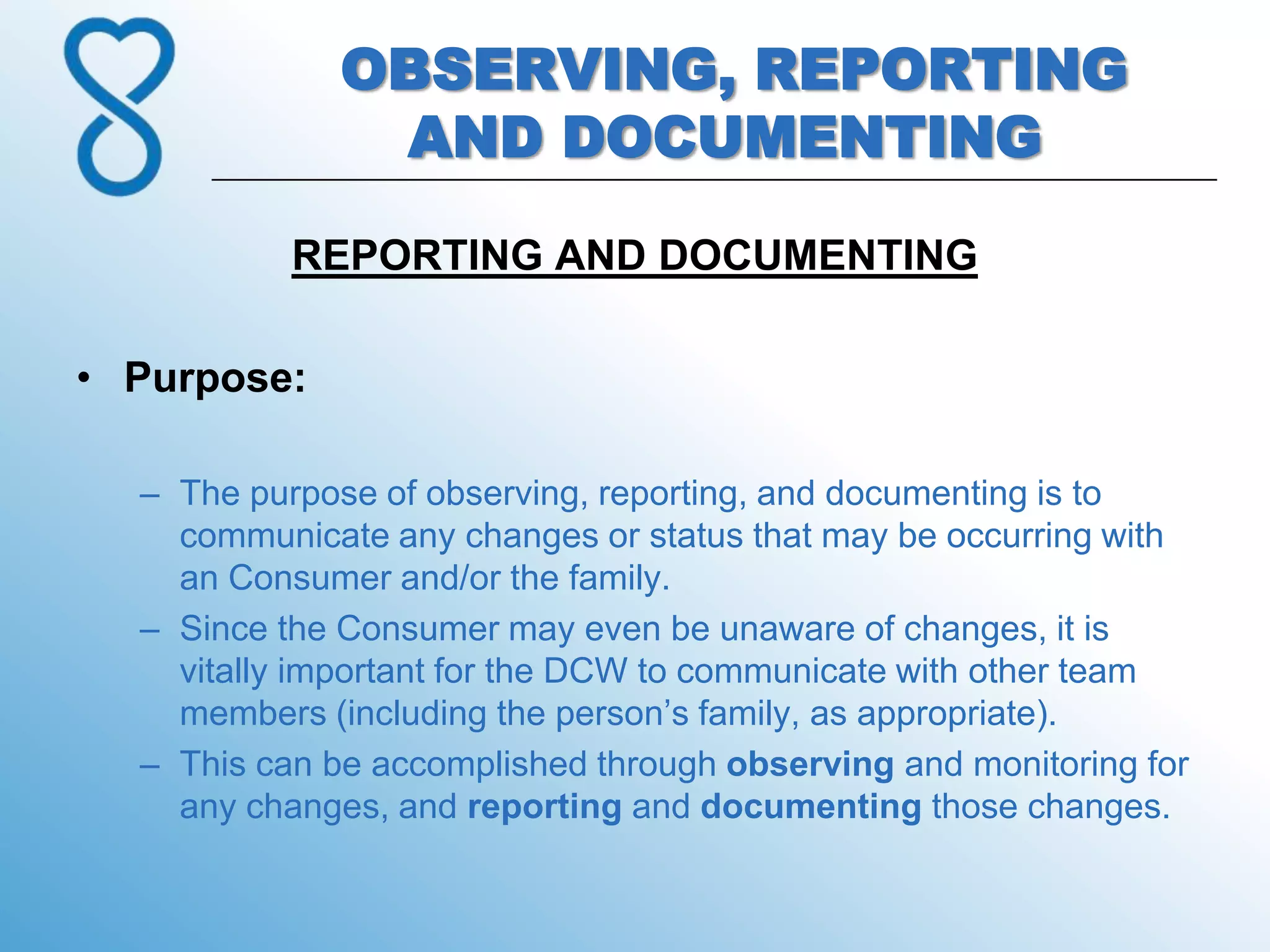 3. observing, reporting and documenting | PPTX