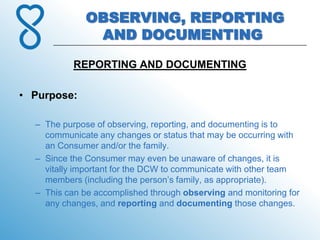 3. observing, reporting and documenting | PPTX