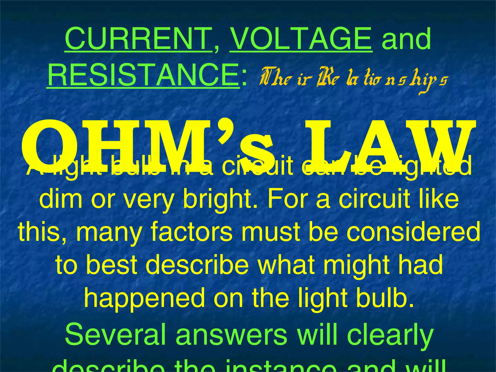 3 ohm's law | PPT