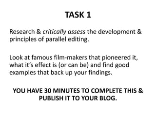 Lesson 3) Parallel editing & montage | PPT