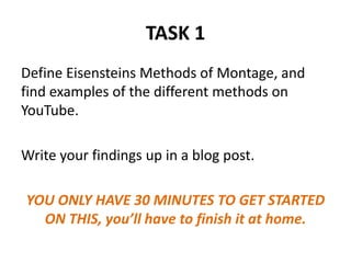 Lesson 3) Parallel editing & montage | PPTX | Video Production ...