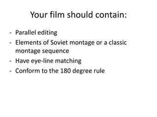 Lesson 3) Parallel editing & montage | PPTX | Video Production ...