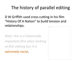 Lesson 3) Parallel editing & montage | PPTX | Video Production ...