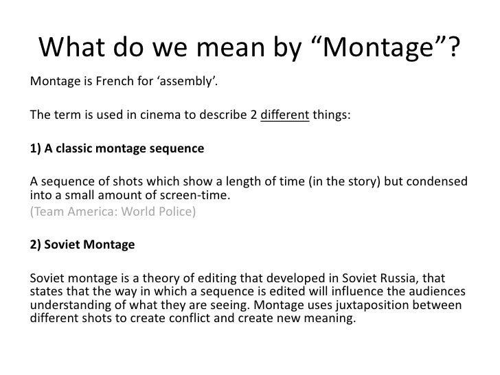 Lesson 3) Parallel editing & montage
