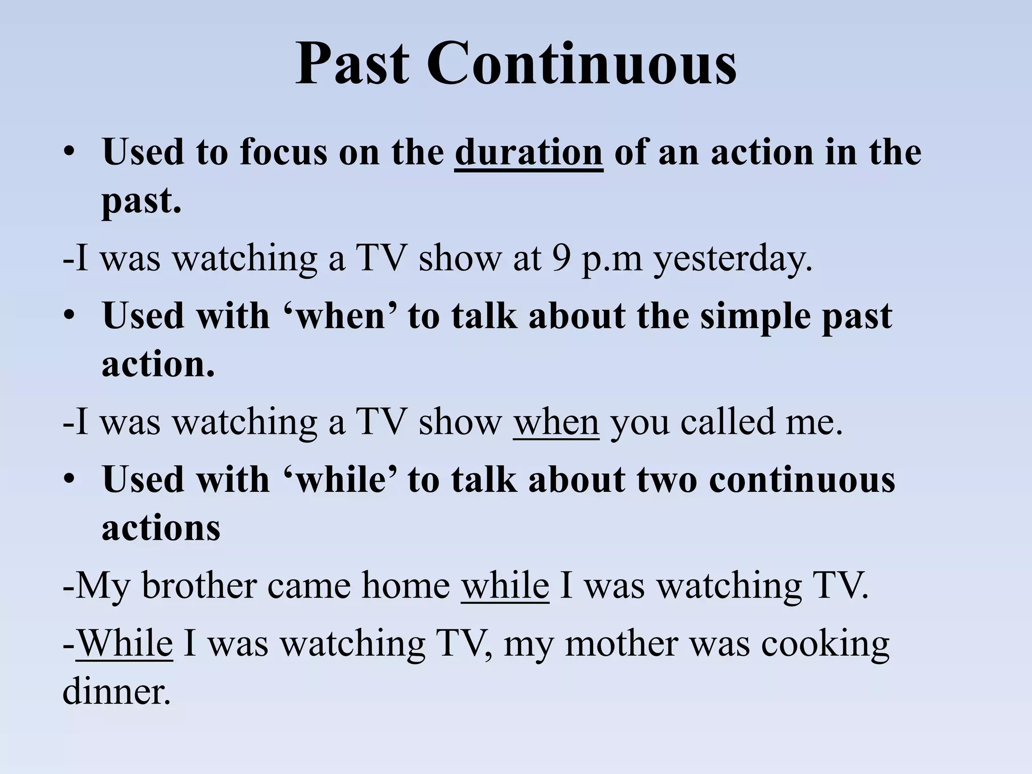 3 past simple tense and past continuous tense presentation | PPT