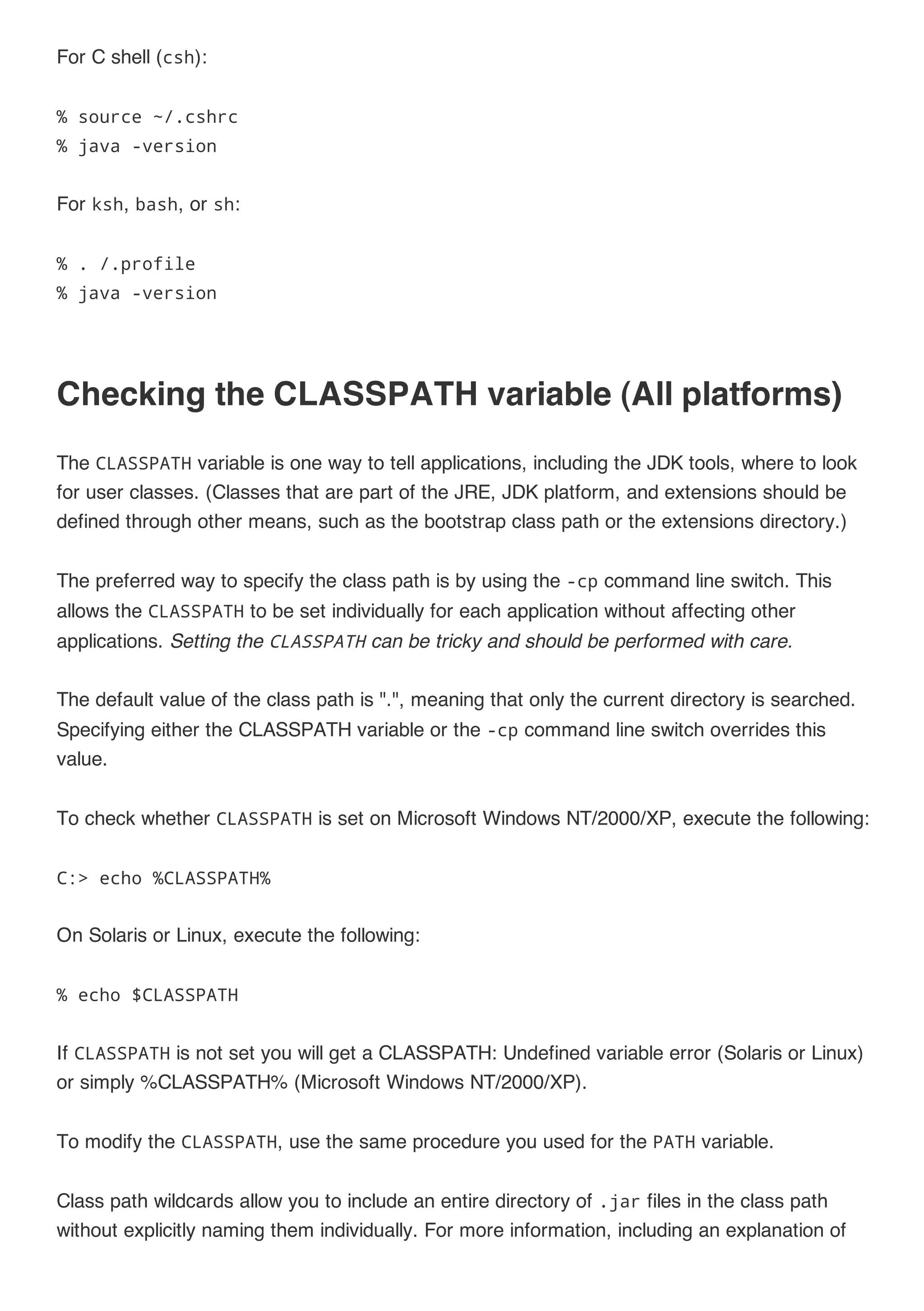Setup Java Path and classpath (from the java™ tutorials essential ...