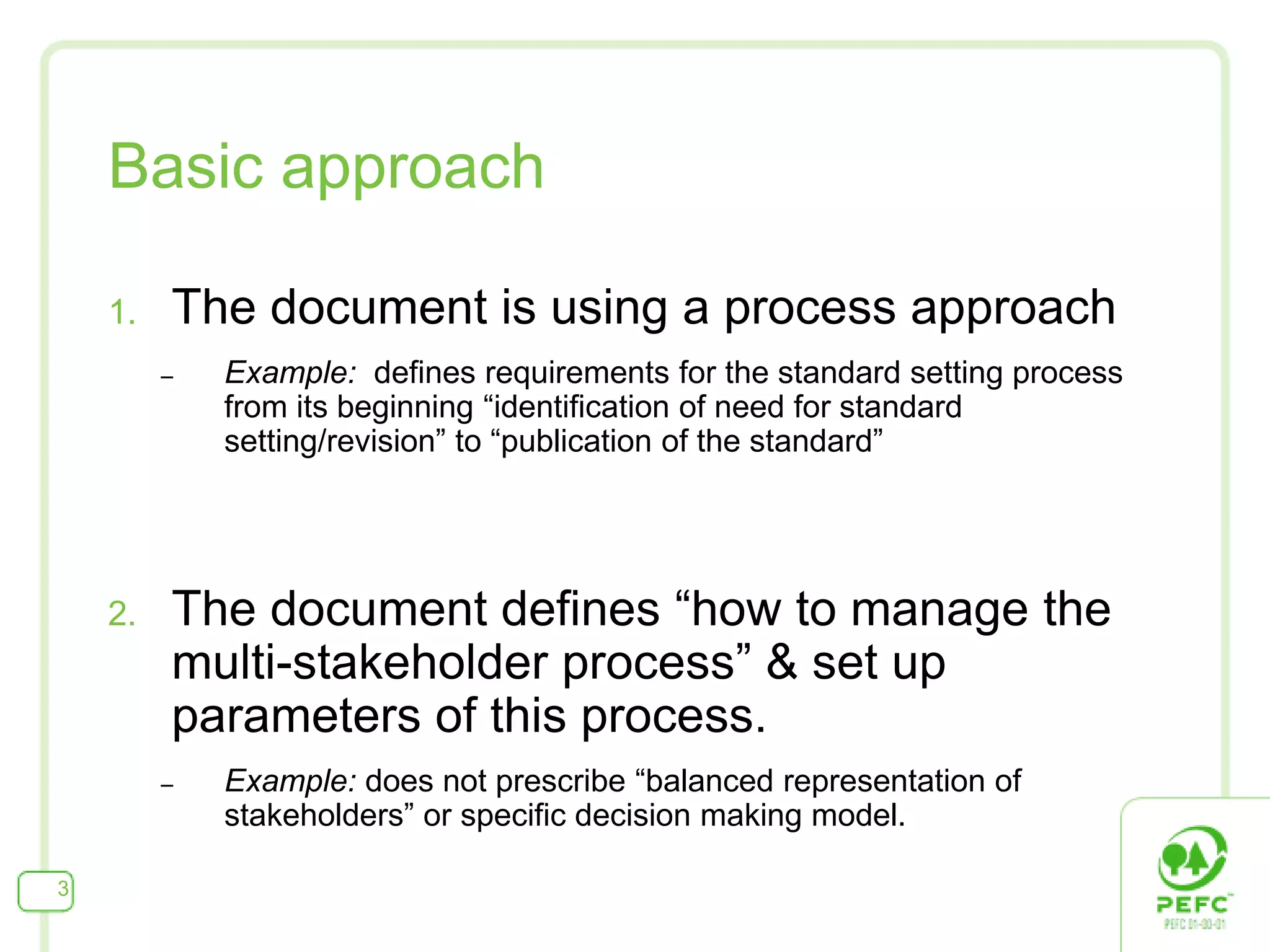 PEFC Standard Setting - Requirements | PPT