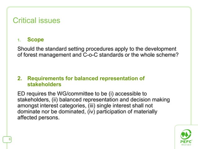 PEFC Standard Setting - Requirements | PPT