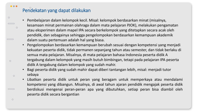 pembelajaran berdiferensiasi kurikulum merdeka 2023 | PDF