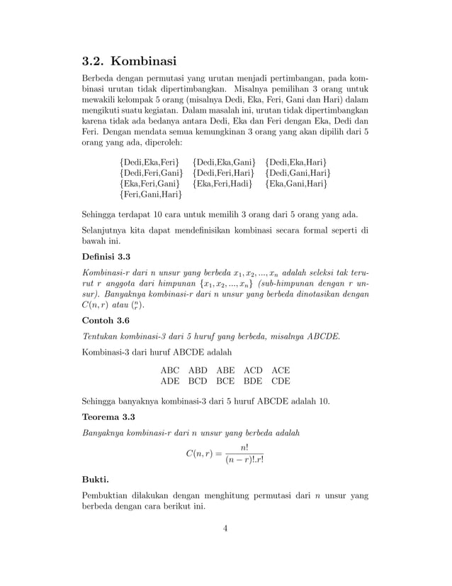 permutasi dan kombinasi | PDF