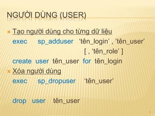 3. phan quyen trong sql server 01012010 | PPT