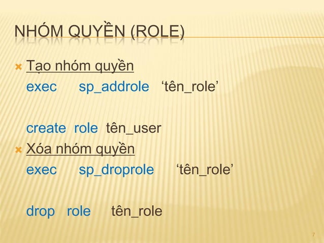 3. phan quyen trong sql server 01012010 | PPT