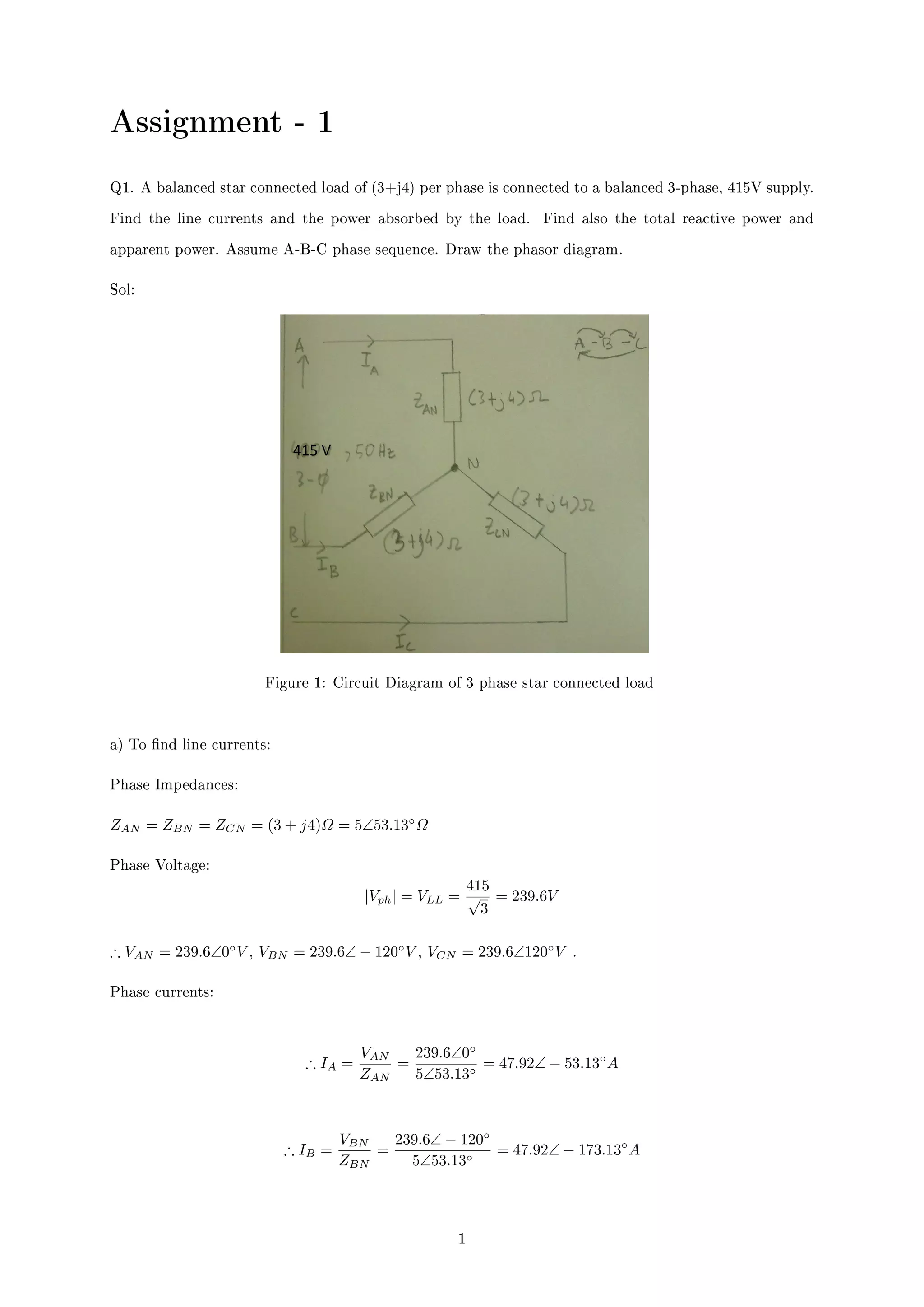 Three phase balanced load circuits and synchronous generators | PDF
