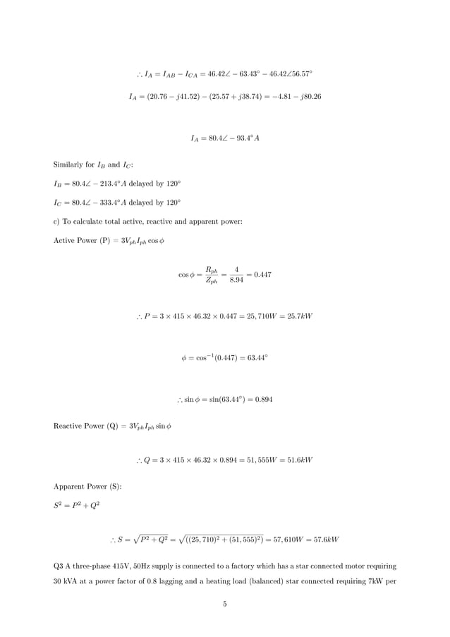 Three phase balanced load circuits and synchronous generators | PDF
