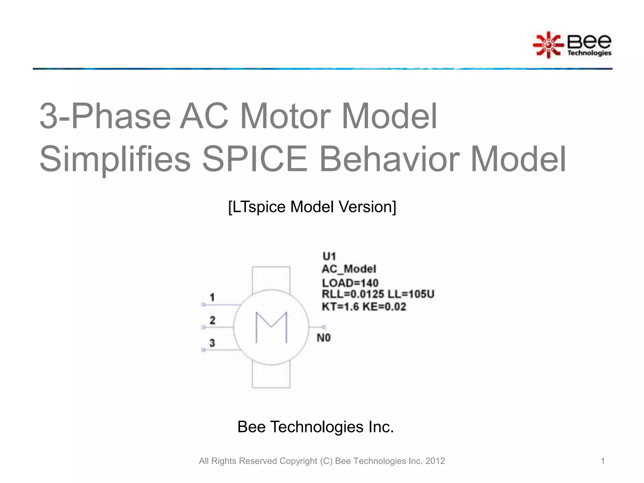 3-Phase AC Motor Model (LTspice) | PPTX