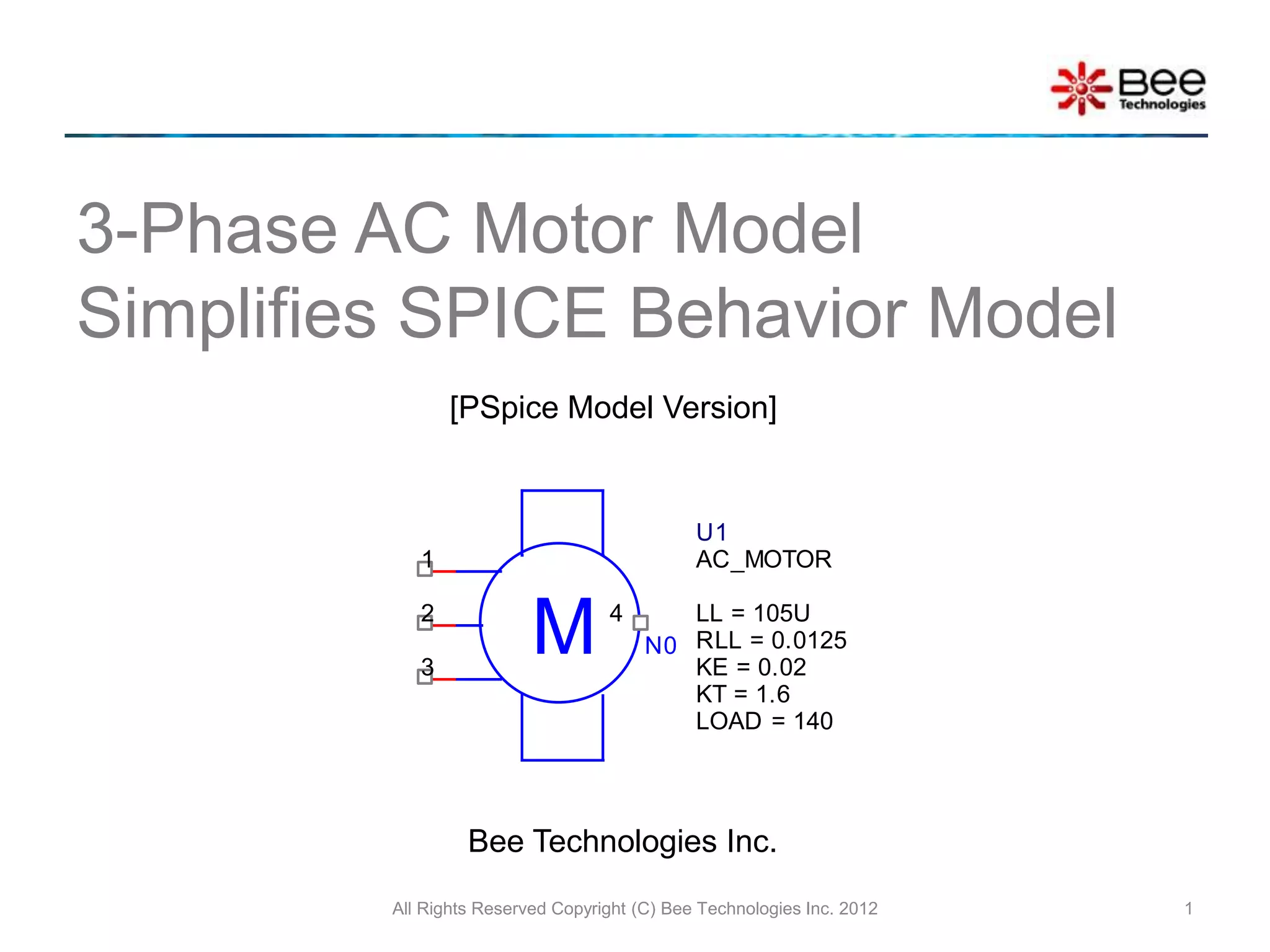 3-Phase AC Motor Model(PSpice Model) | PPTX