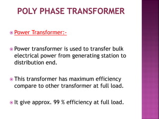 Basics of Poly phase transformer _ppt | PDF