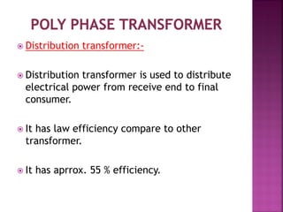 Basics of Poly phase transformer _ppt | PDF