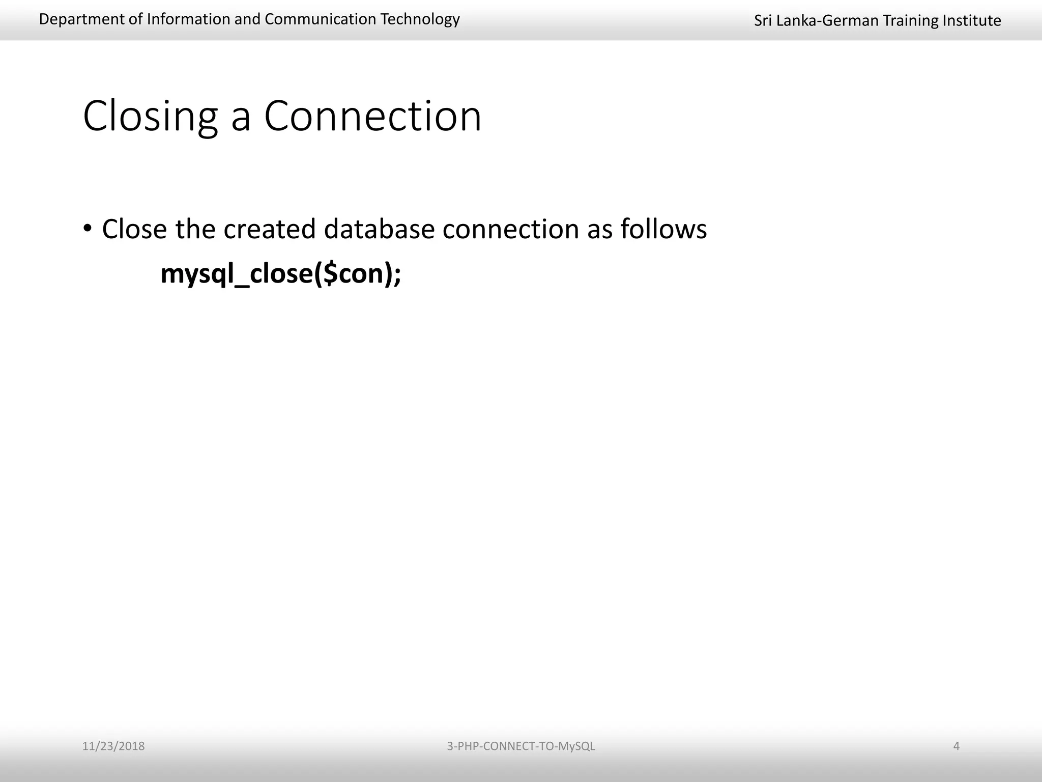 3 Php Connect To My Sql Ppt 1836
