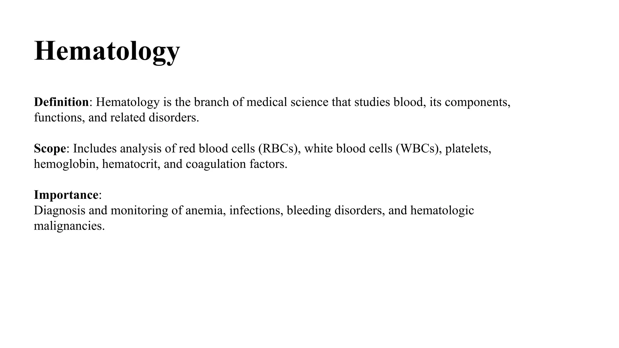 Hematology Test - Hematology for Lab Technicians | PPT