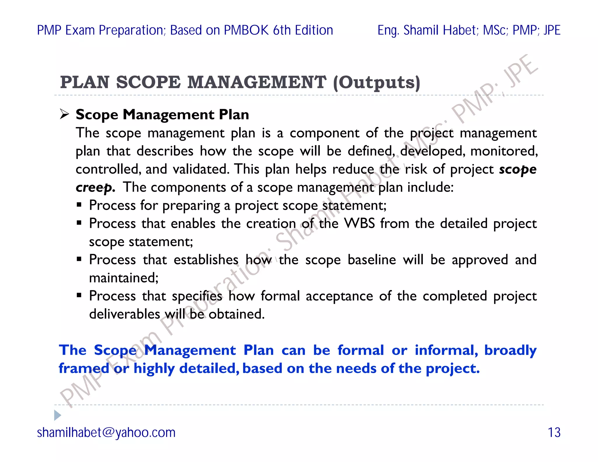 PMP Chapter 3 of 6 Planning Process Group (24- Processes) (Based on ...