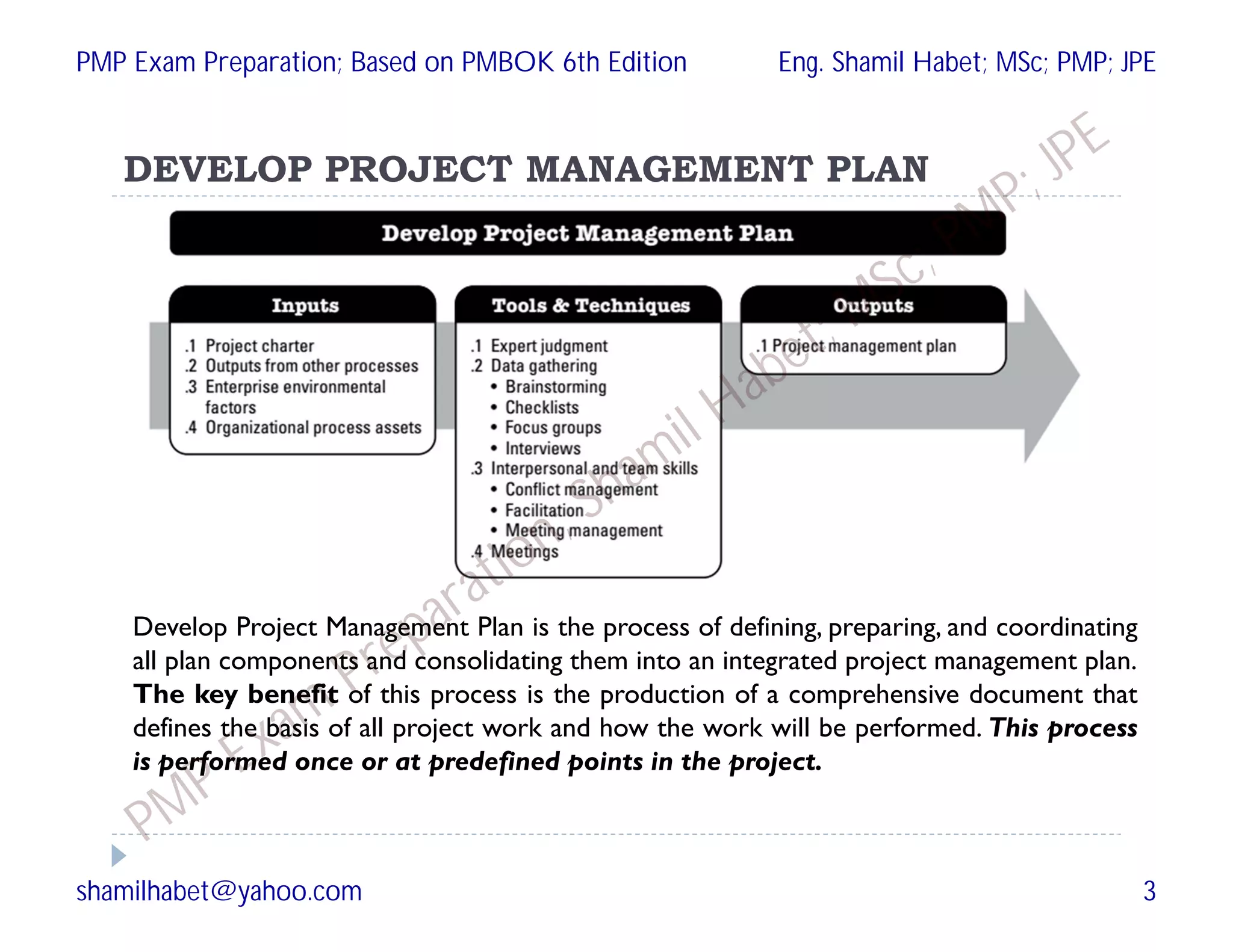 PMP Chapter 3 of 6 Planning Process Group (24- Processes) (Based on ...