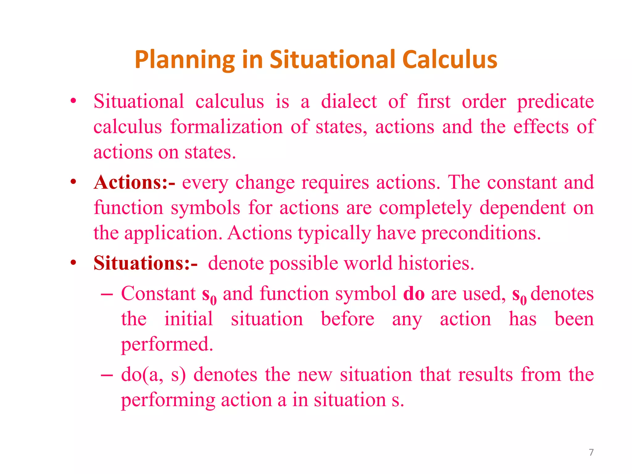 3. planning in situational calculas | PPTX