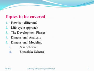 planning & project management for DWH | PPSX