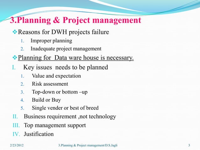 planning & project management for DWH | PPSX