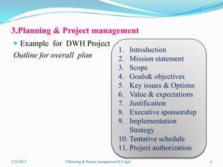 planning & project management for DWH | PPSX