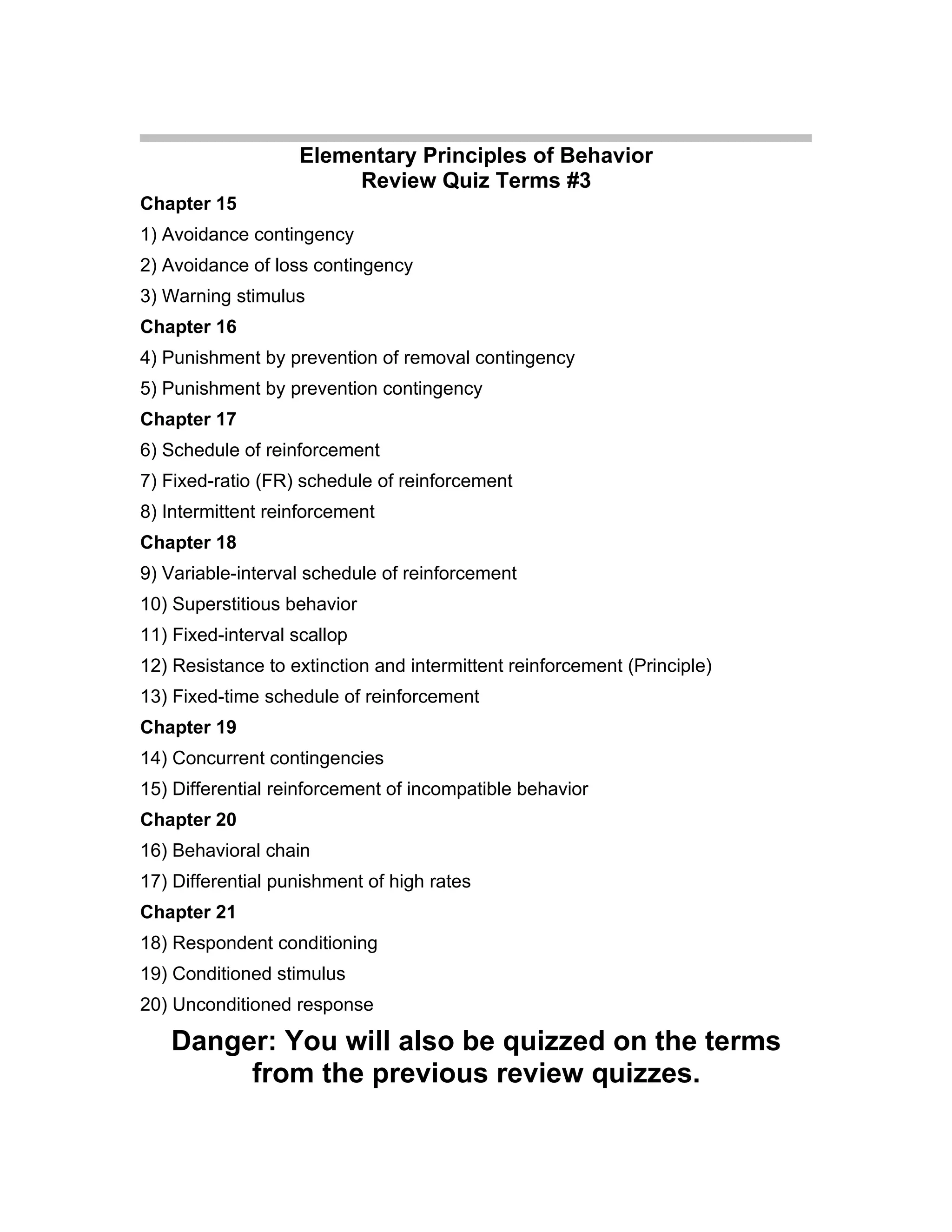 3. pob review quiz list of terms | DOC | Education