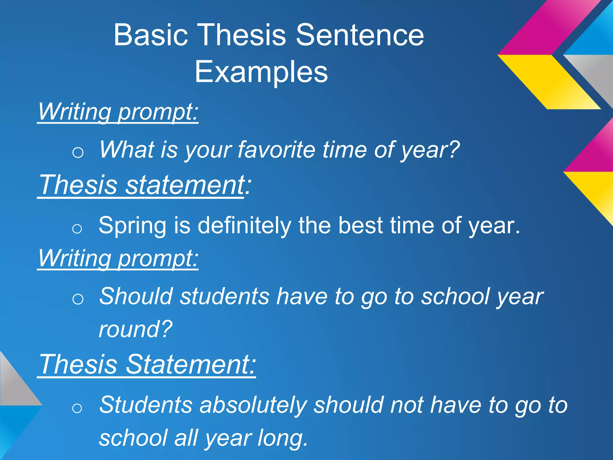 Writing a 3-point Thesis Statement | PPTX