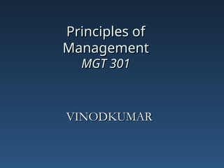PRINCIPLES OF MANAGEMENT FOR ENGINEERING STUDENTS | PPT