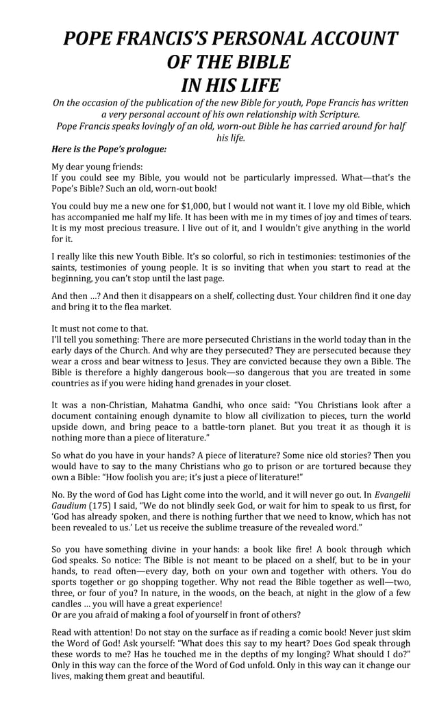 3 pope francis and bible | PDF