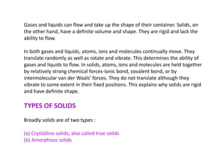 B.Sc. I Year Physical Chemistry_Unit III_A- Solid State | PDF
