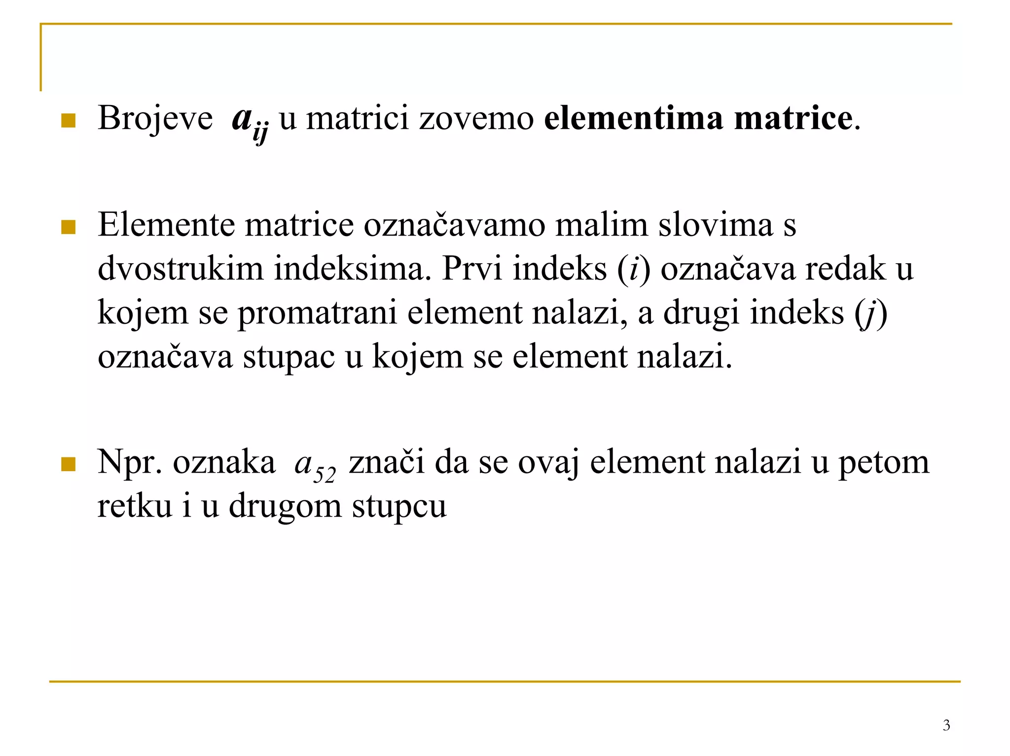 3.predavanje matrice | PDF