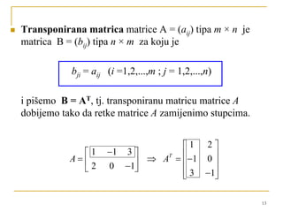 3.predavanje matrice | PDF