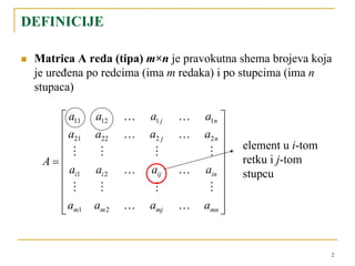 3.predavanje matrice | PDF